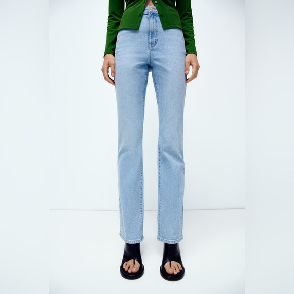 Zara | Jeans | Zara Light Wash Slim Flare Jeans High Rise 8 Blue | Poshmark